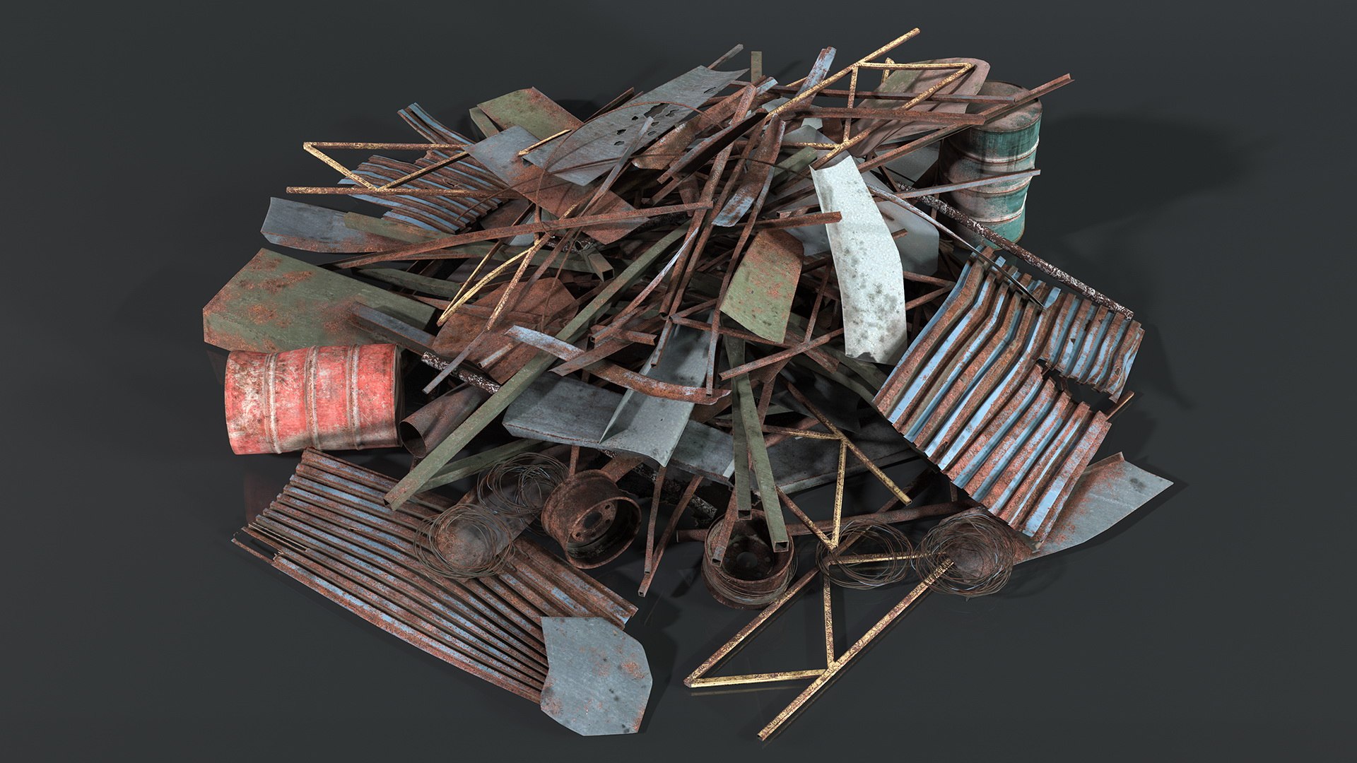 3D industrial debris - TurboSquid 1595702
