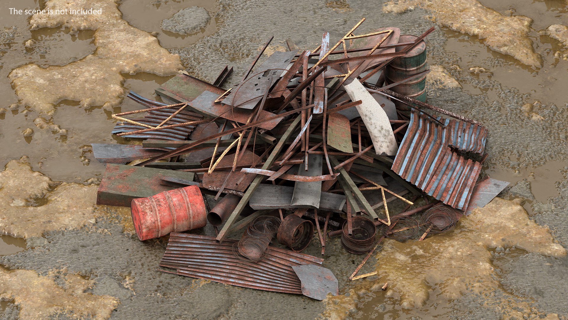 3D industrial debris - TurboSquid 1595702