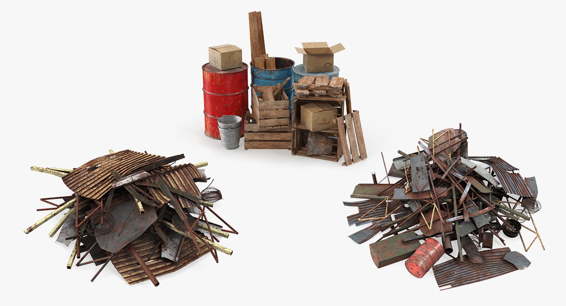 3D industrial debris - TurboSquid 1595702