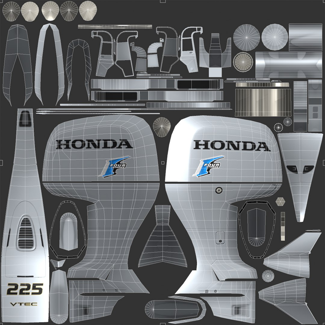 Engine Honda BF225 XD 3D Model - TurboSquid 2128392