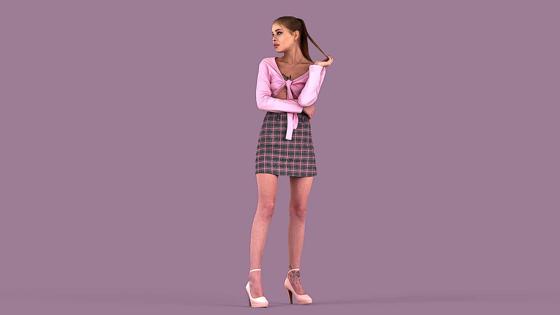 3D Lady In Pink Model - TurboSquid 1848358