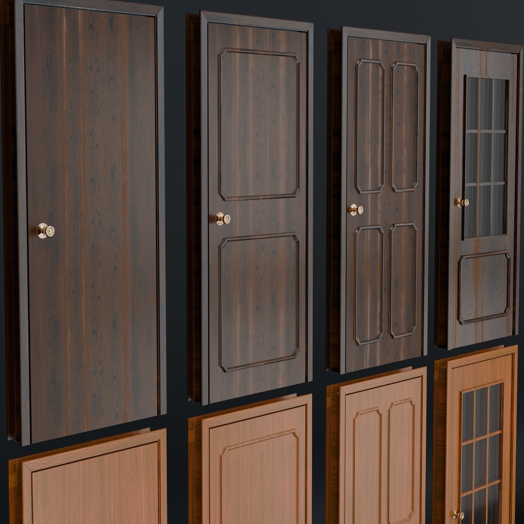 3D Realistic Wooden Door Pack - TurboSquid 2316485
