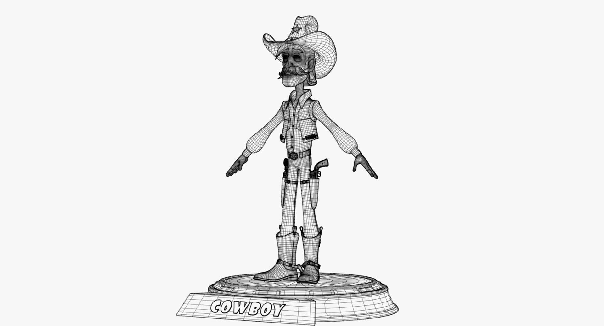 Cartoon Cowboy Boy 3d Obj