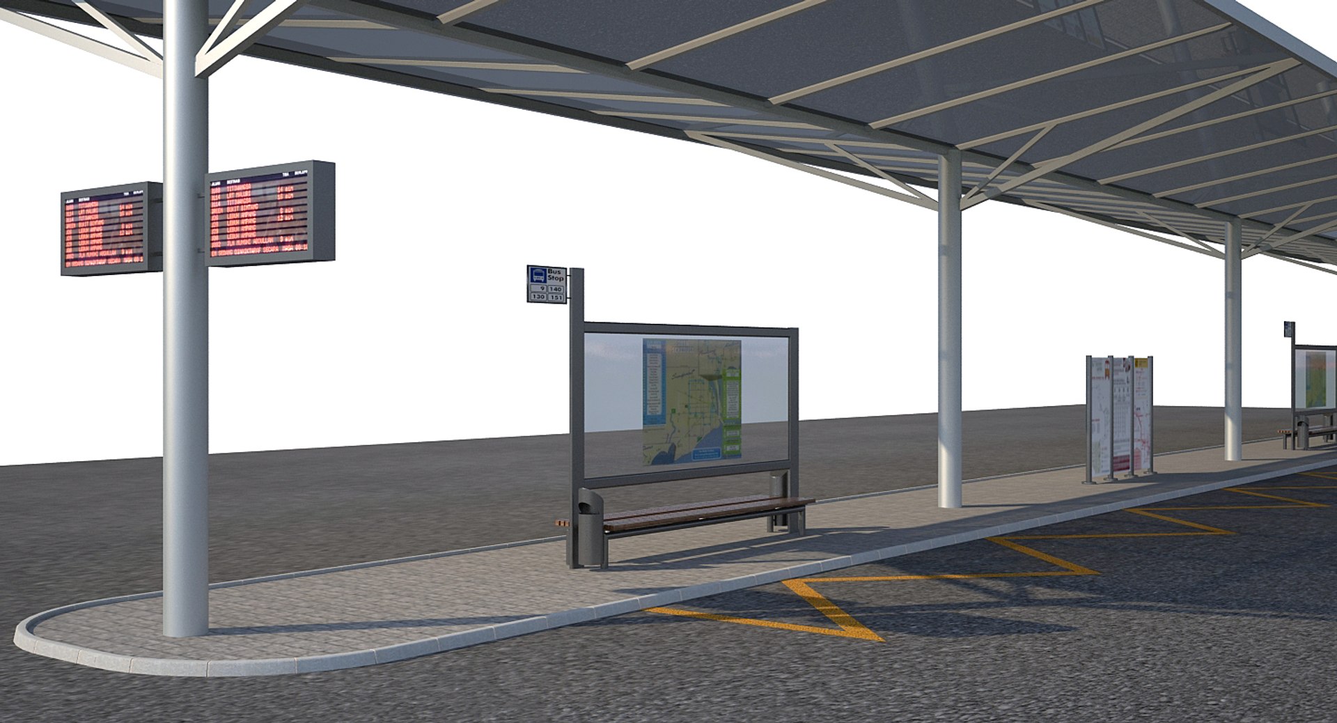 3d Bus Stop Model