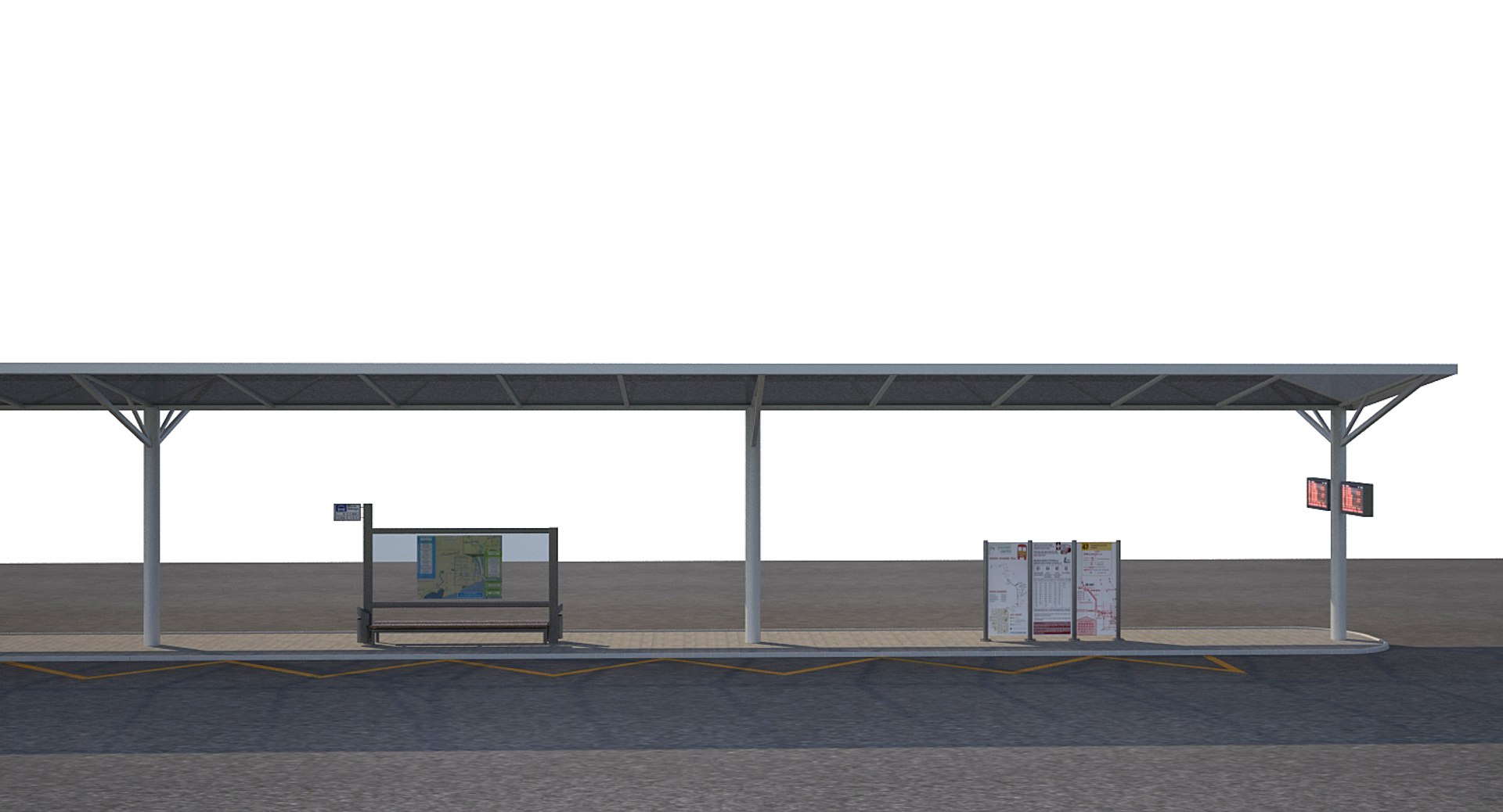 3d Bus Stop Model