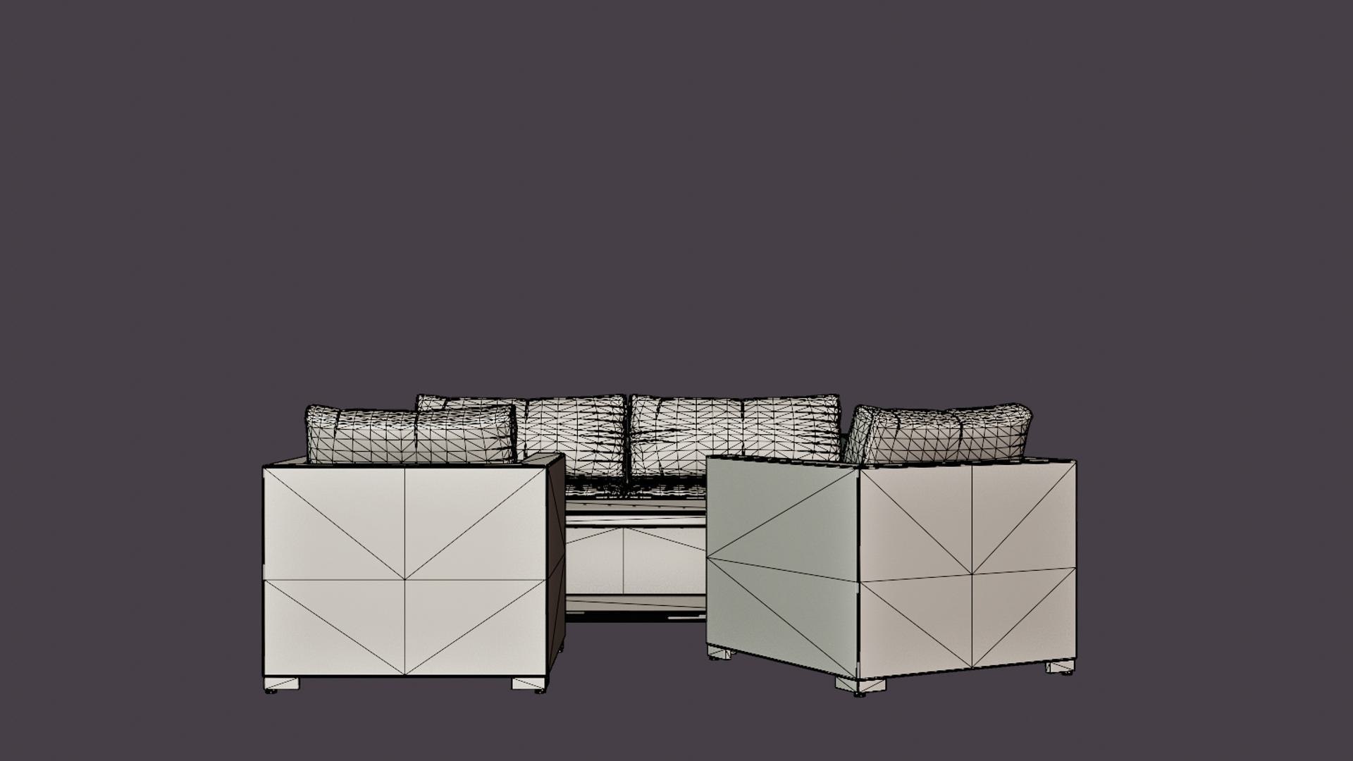 3D Ninja Sofa Group Beige - TurboSquid 2241959