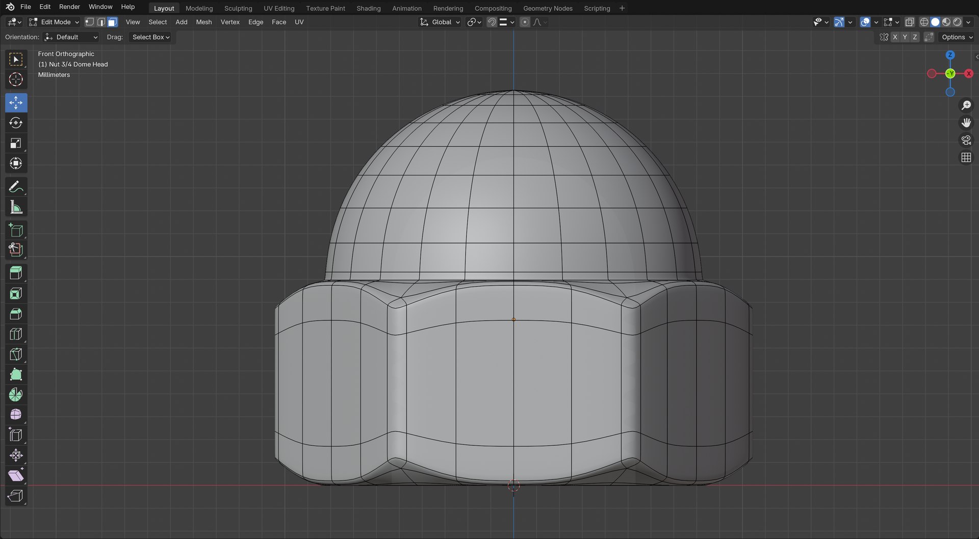 Nut Dome Head 3D Model - TurboSquid 2338598