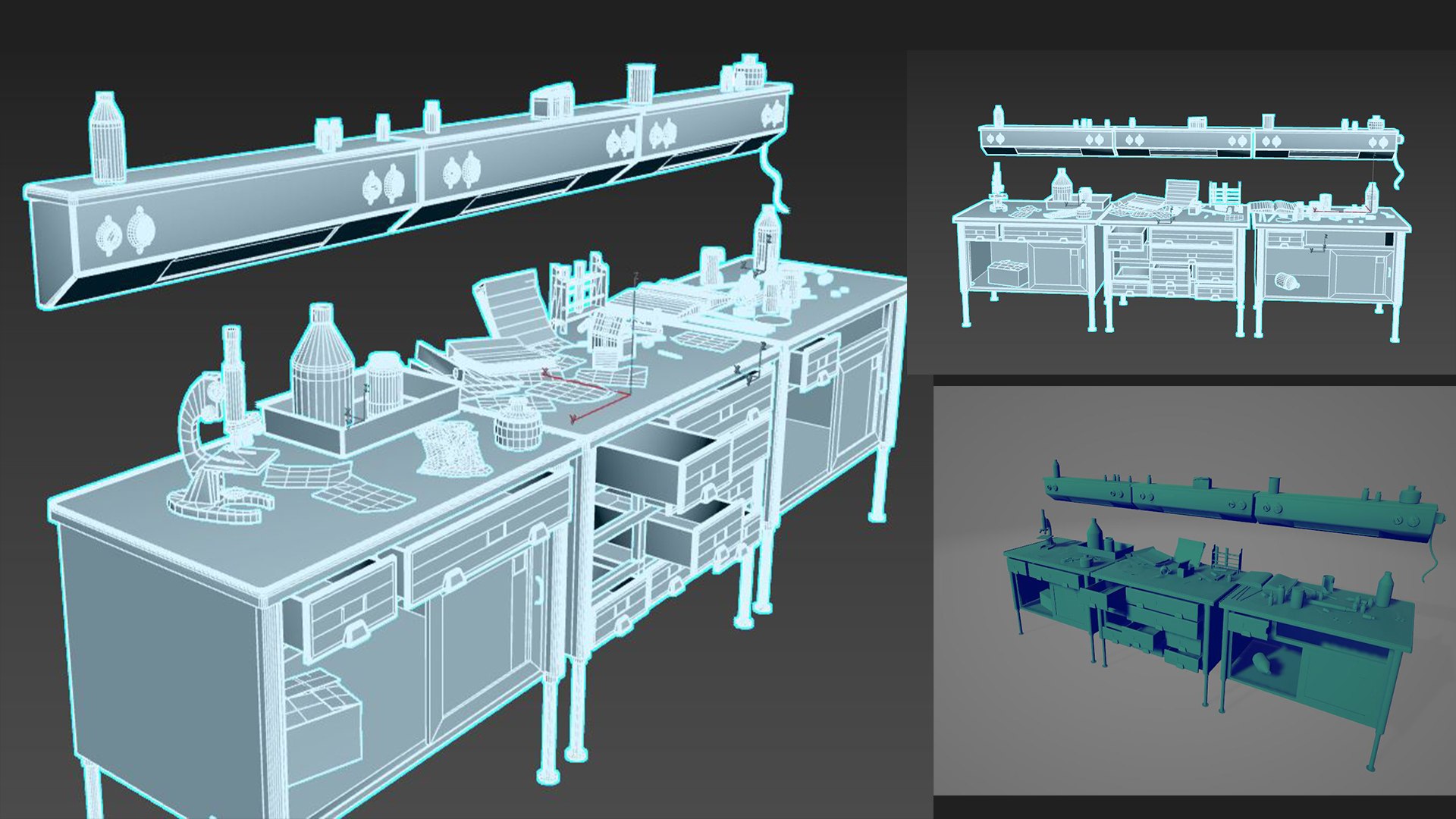 Old Laboratory Bench 3D Model - TurboSquid 1814601