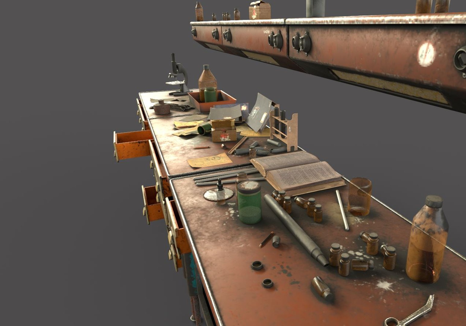 Old Laboratory Bench 3D Model - TurboSquid 1814601