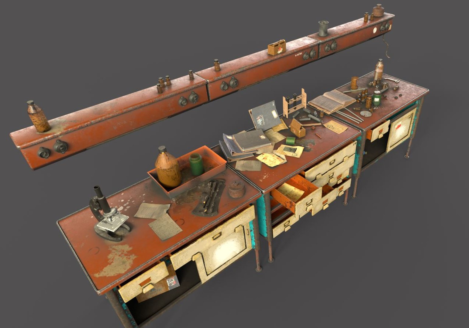 Old Laboratory Bench 3D Model - TurboSquid 1814601