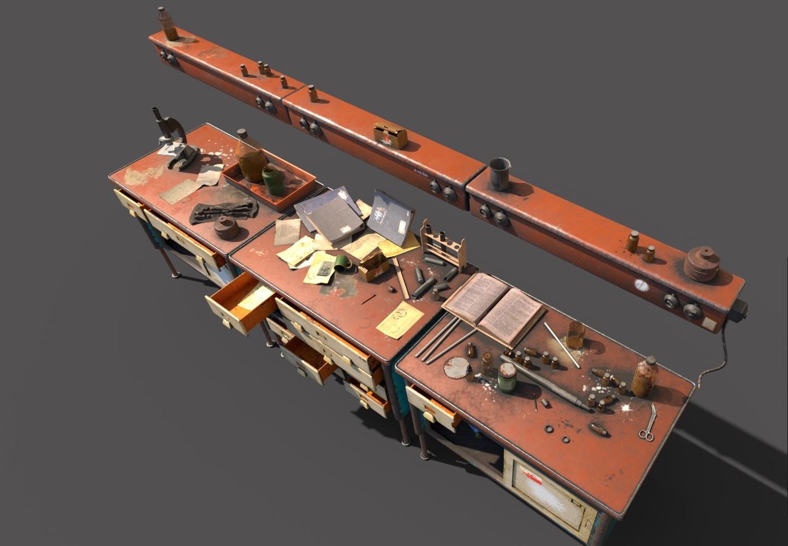 Old Laboratory Bench 3D Model - TurboSquid 1814601