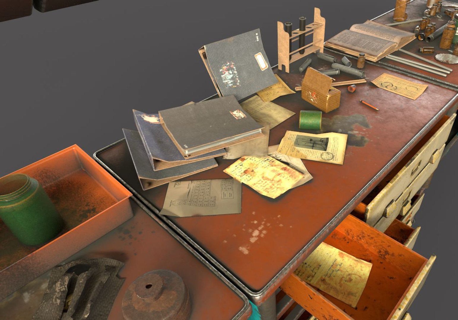 Old Laboratory Bench 3D Model - TurboSquid 1814601