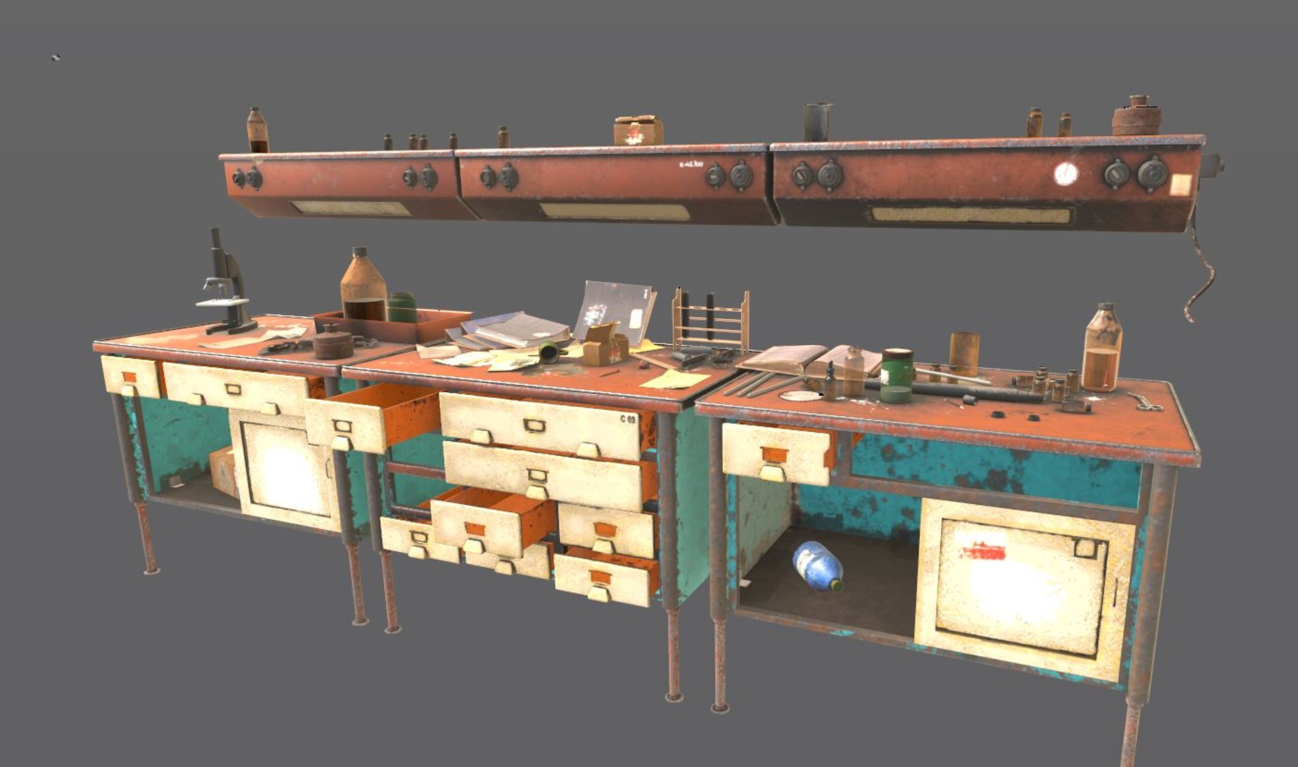Old Laboratory Bench 3D Model - TurboSquid 1814601