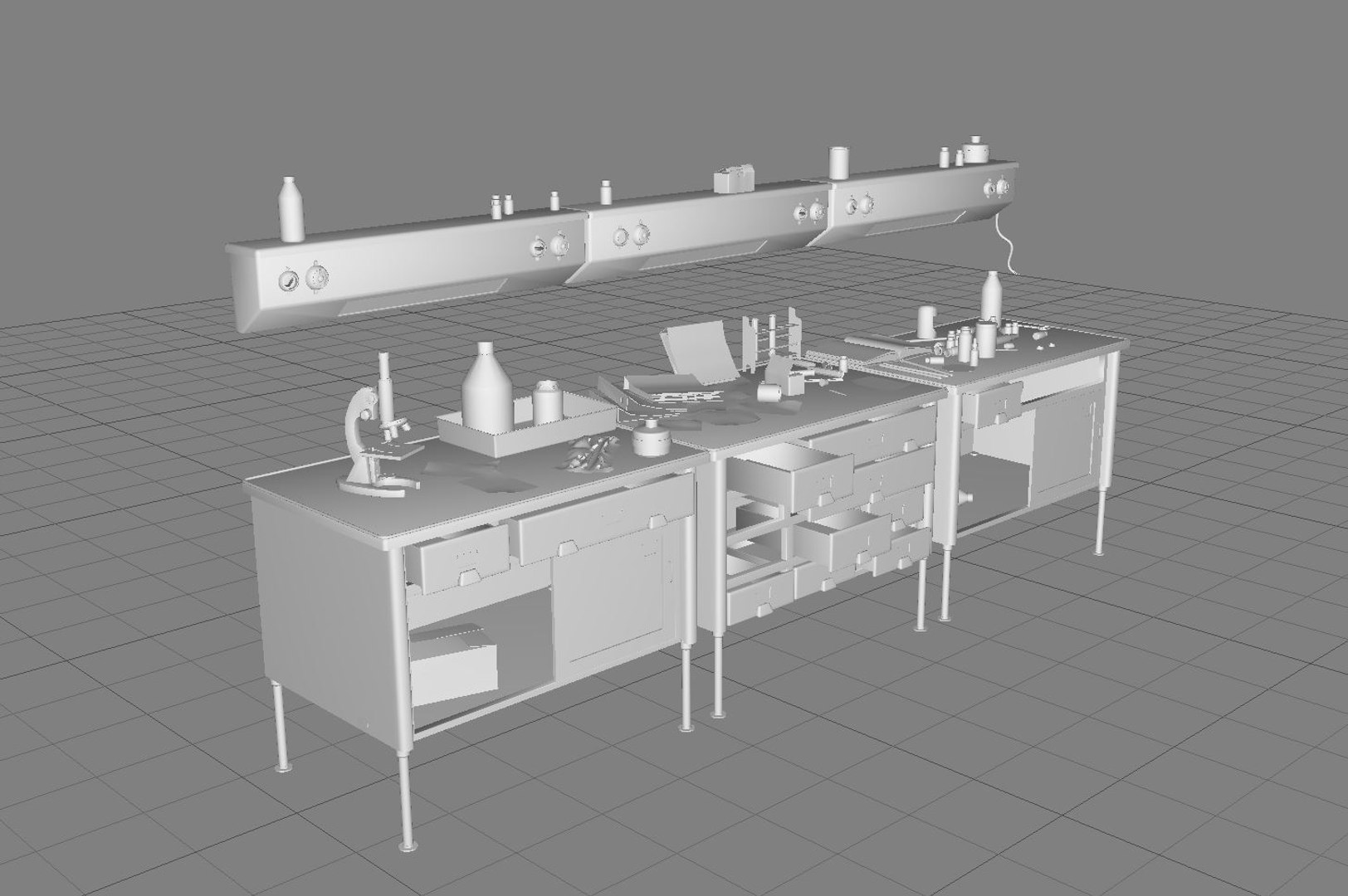 Old Laboratory Bench 3D Model - TurboSquid 1814601