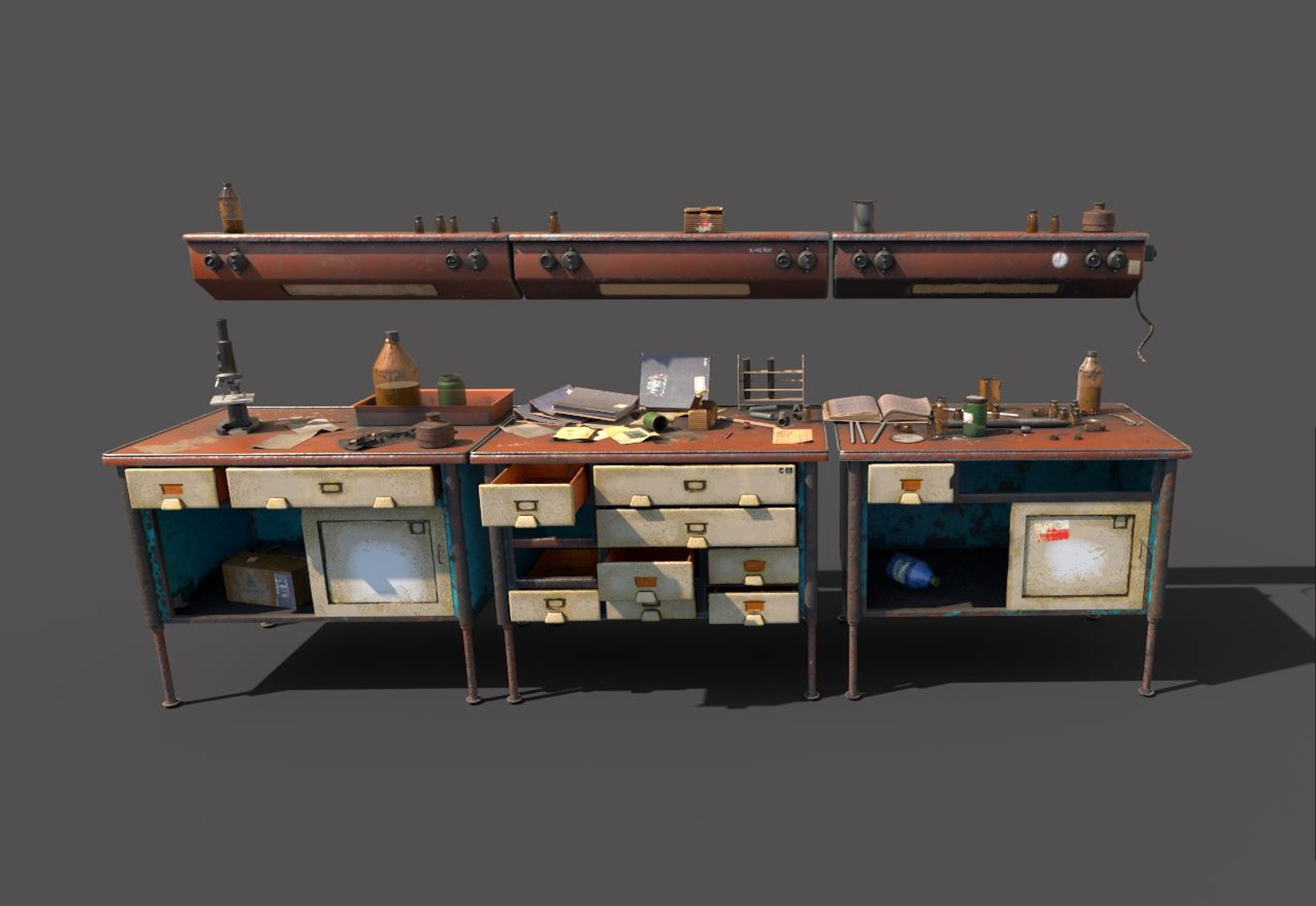 Old Laboratory Bench 3D Model - TurboSquid 1814601