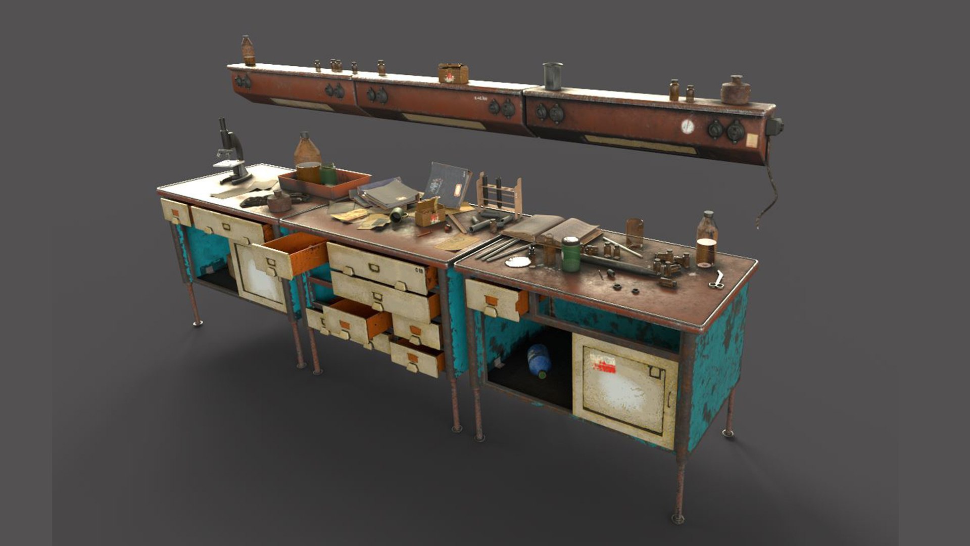 Old Laboratory Bench 3D Model - TurboSquid 1814601