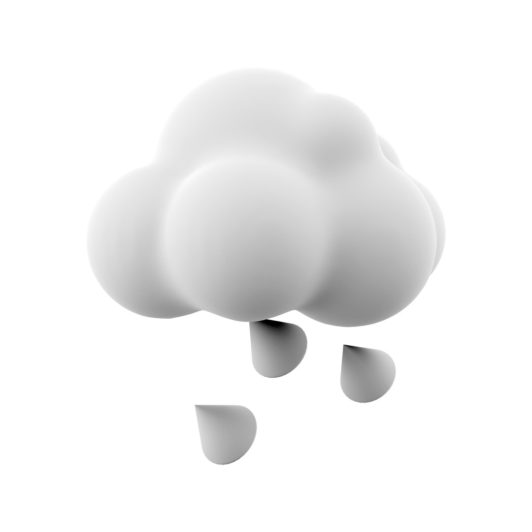 3d Hail Cloud Icon 3D Model - TurboSquid 2045349
