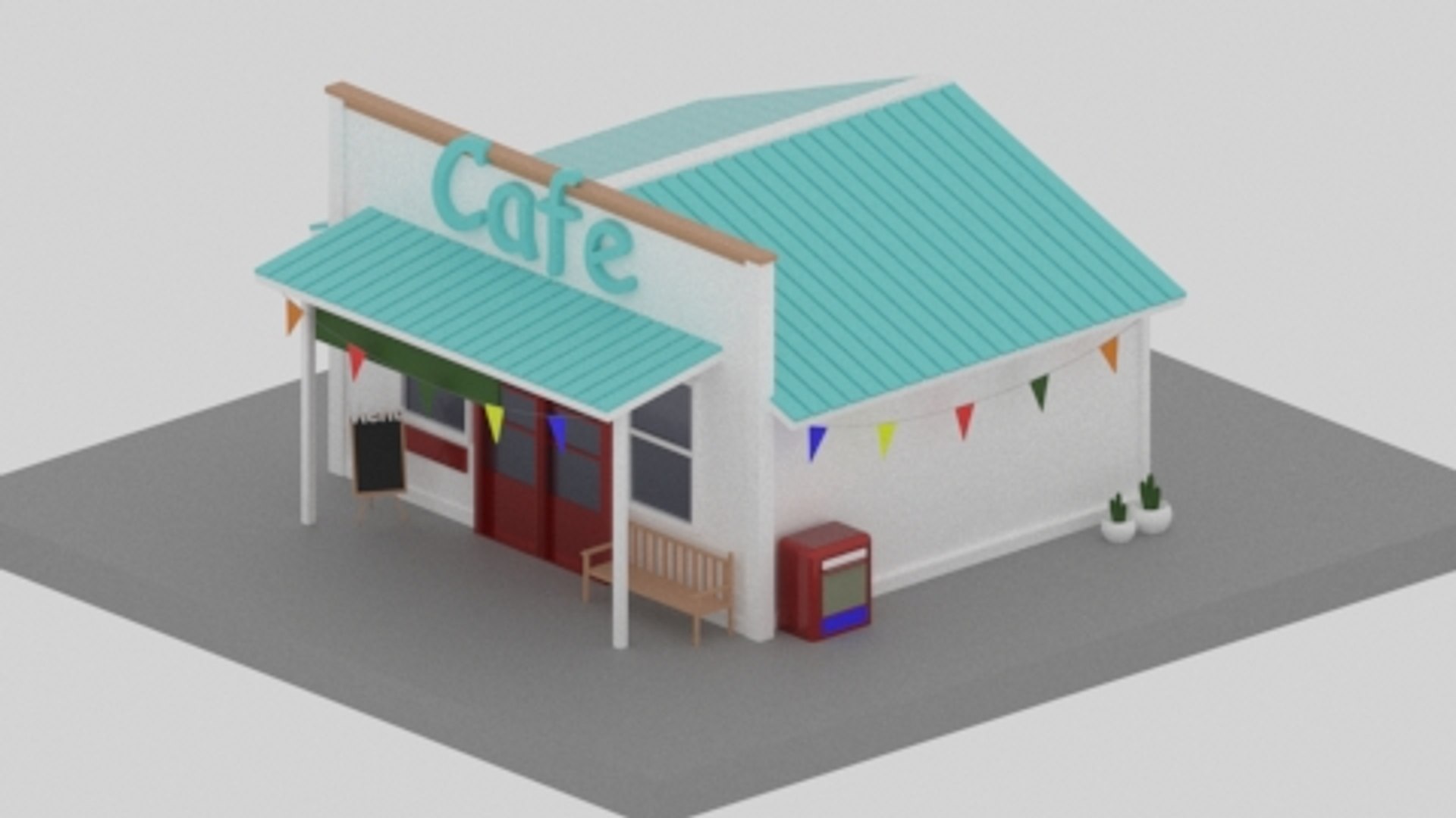Cafe House Model - TurboSquid 1381508