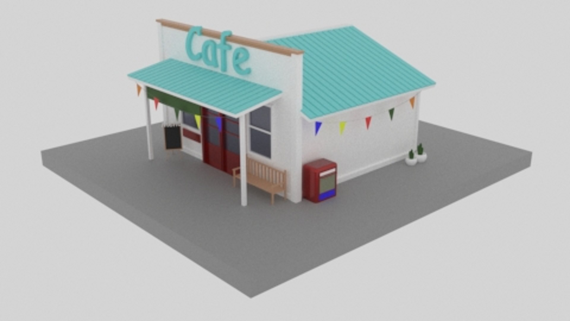 Cafe House Model - TurboSquid 1381508