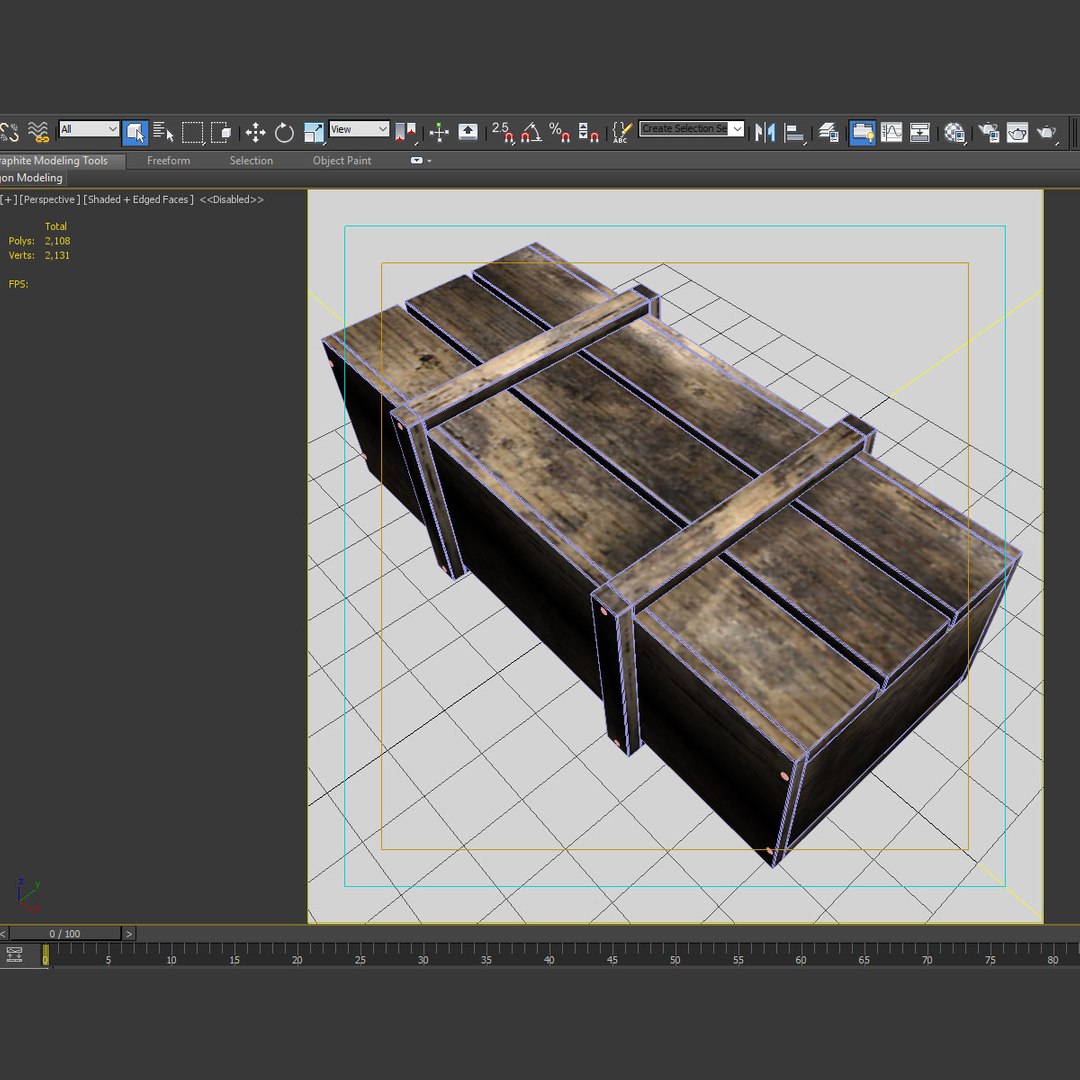3d model realistic wooden box 02