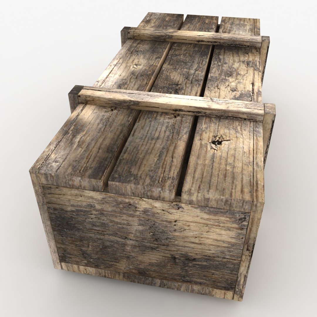 3d model realistic wooden box 02