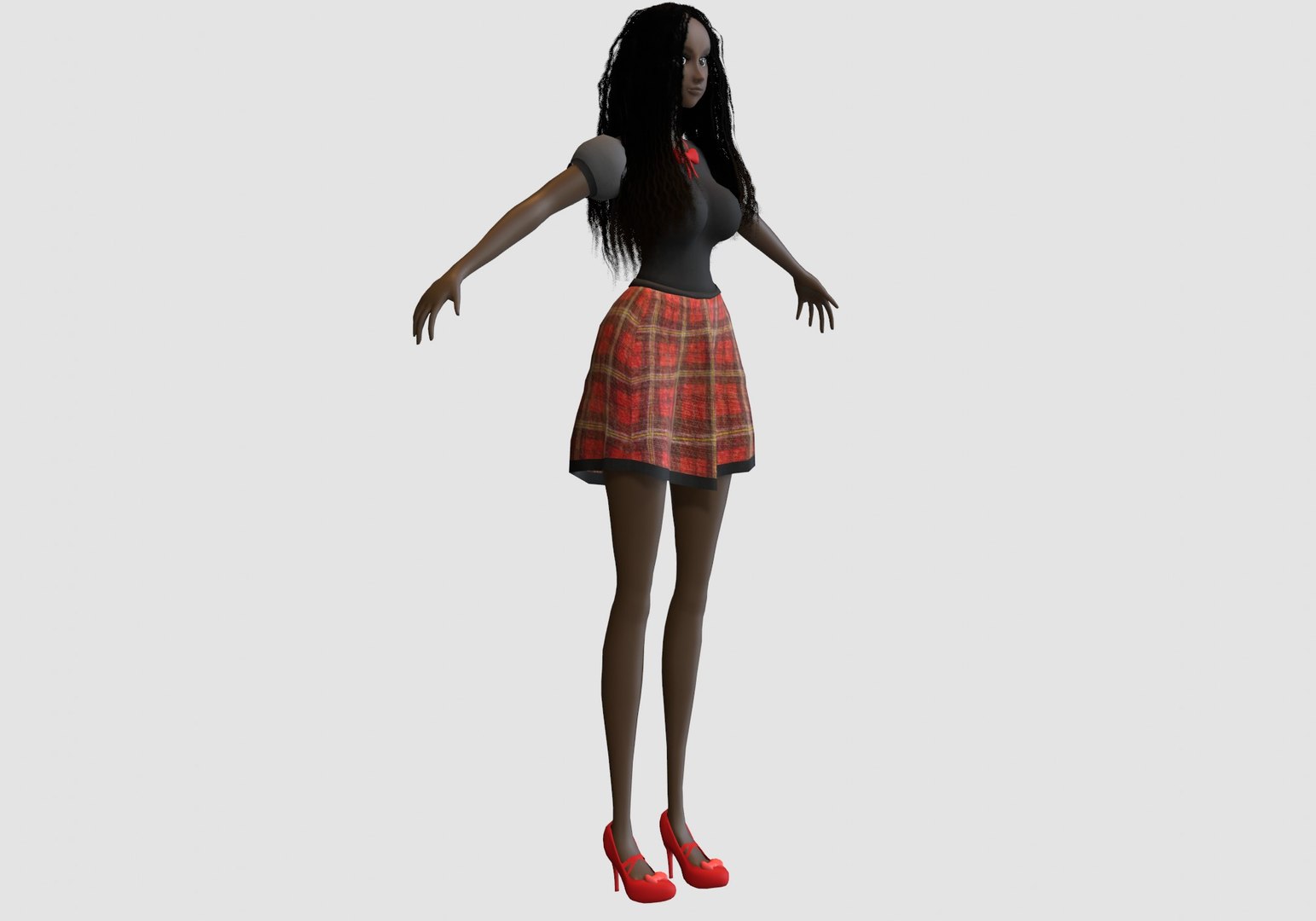 Black Curvy Woman 3D Model - TurboSquid 1907756