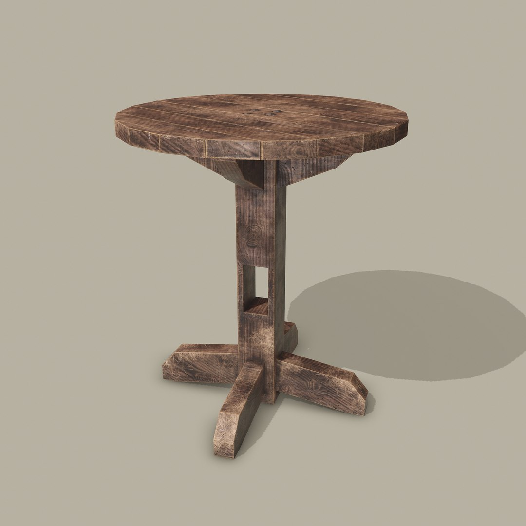 Medieval tavern style table chairs 3D model - TurboSquid 1605049