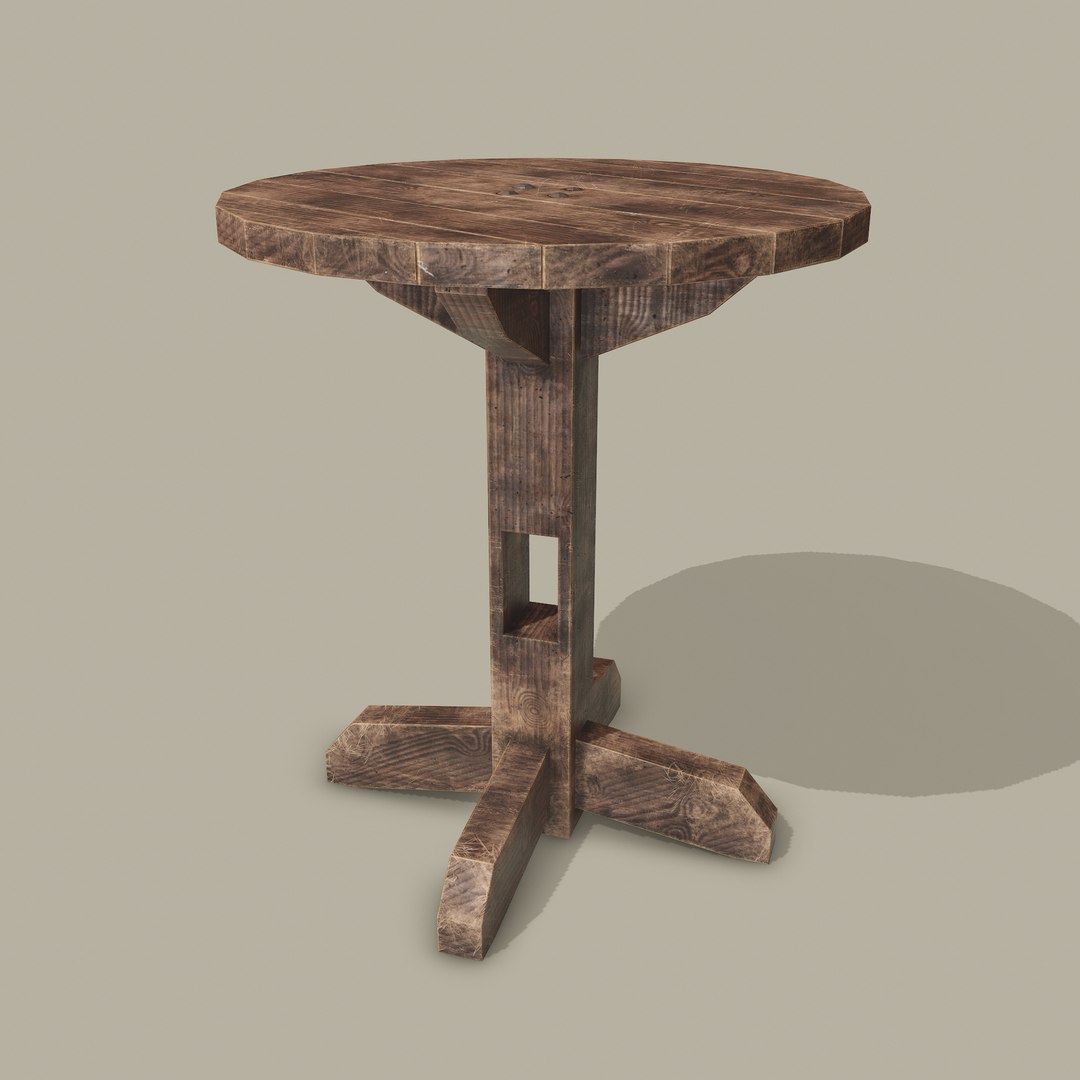 Medieval tavern style table chairs 3D model - TurboSquid 1605049