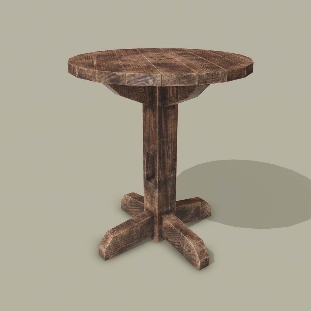 Medieval tavern style table chairs 3D model - TurboSquid 1605049