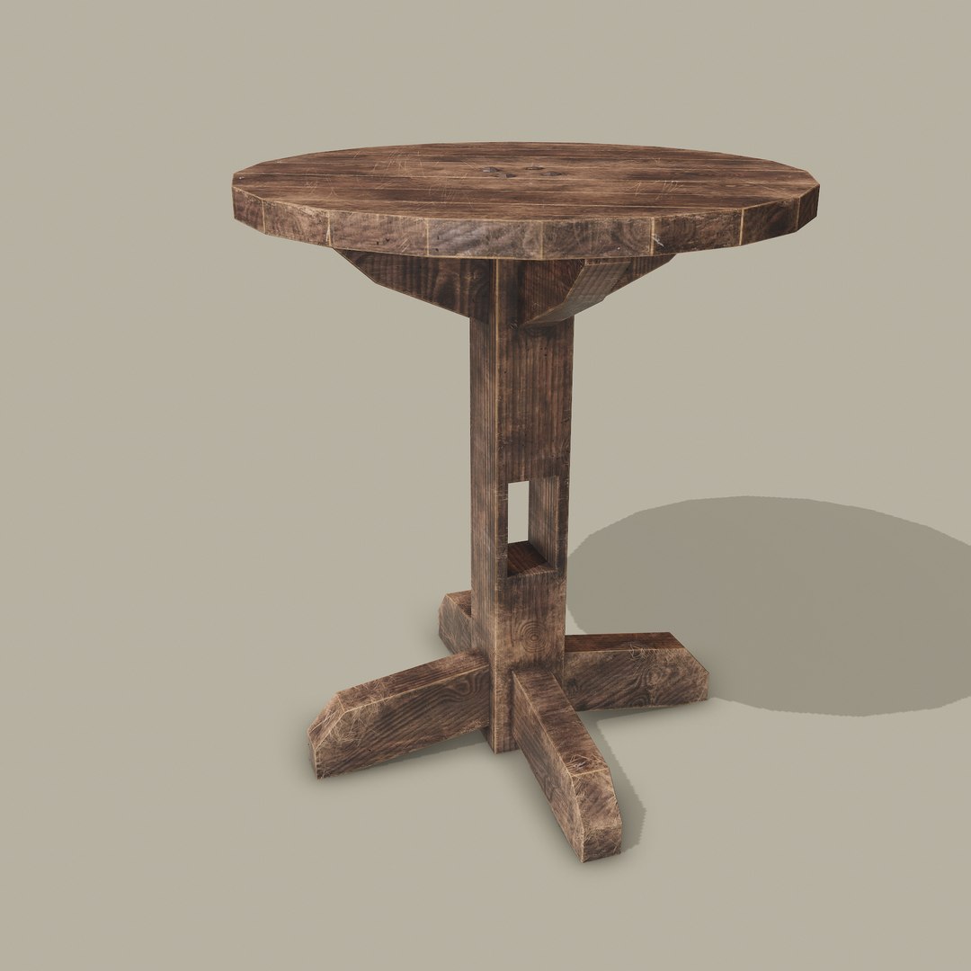 Medieval tavern style table chairs 3D model - TurboSquid 1605049