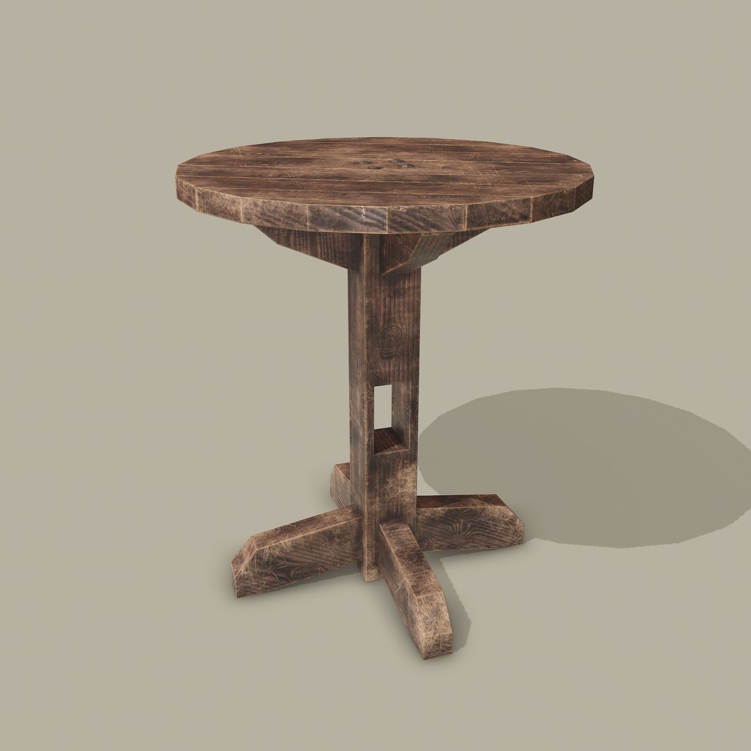 Medieval tavern style table chairs 3D model - TurboSquid 1605049
