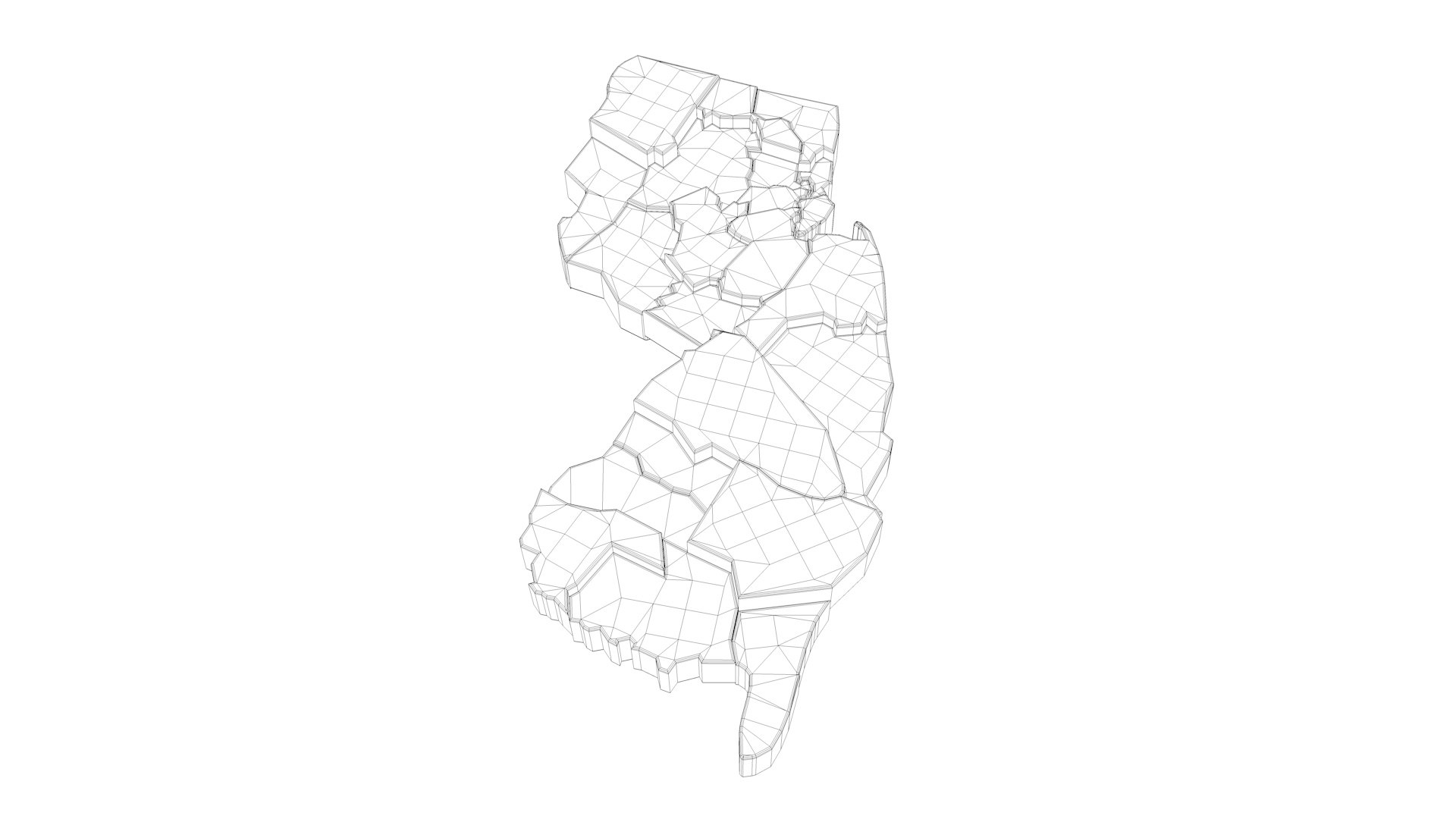 New Jersey Counties - Map Of United States Of America USA 3D Model ...