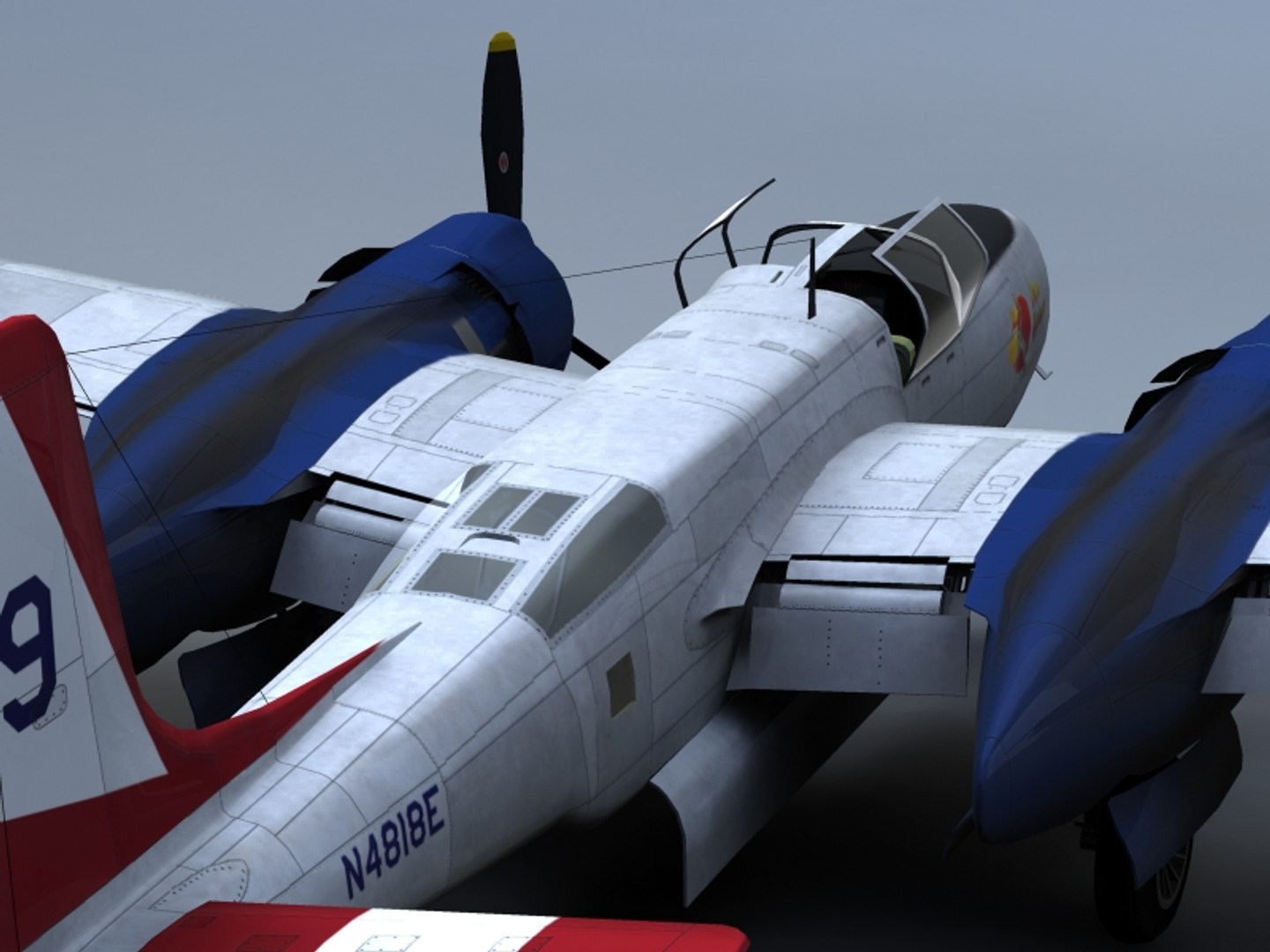 a-26 invader bomber water 3d model