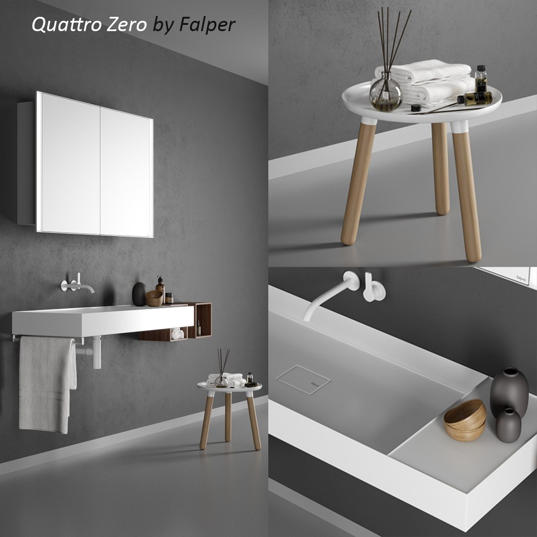 Quattro Zero Washbasin 3D Model - TurboSquid 1260877
