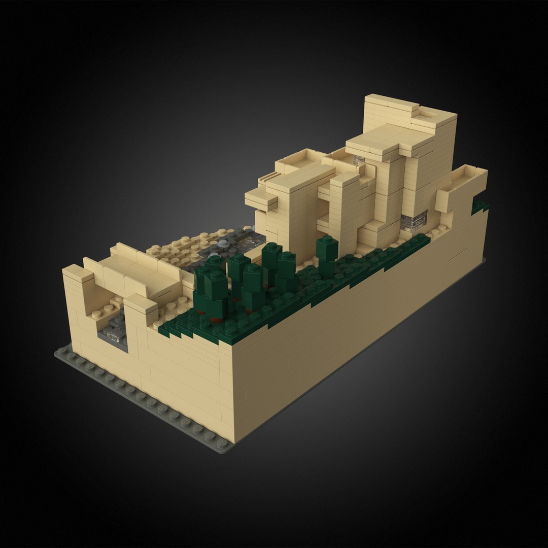 3d model frank lloyd fallingwater lego