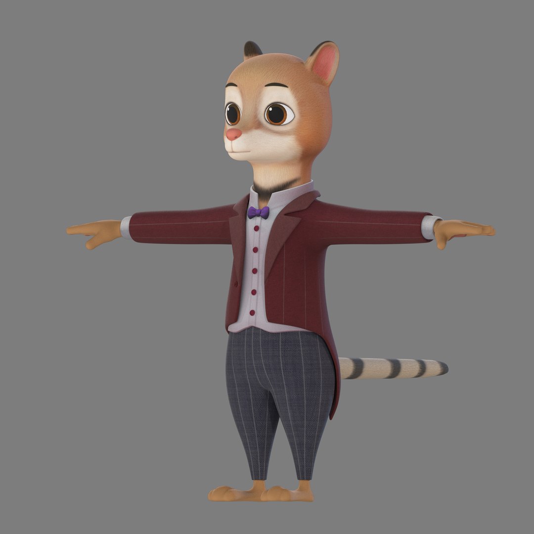 Cartoon Zibet Model - TurboSquid 2151244