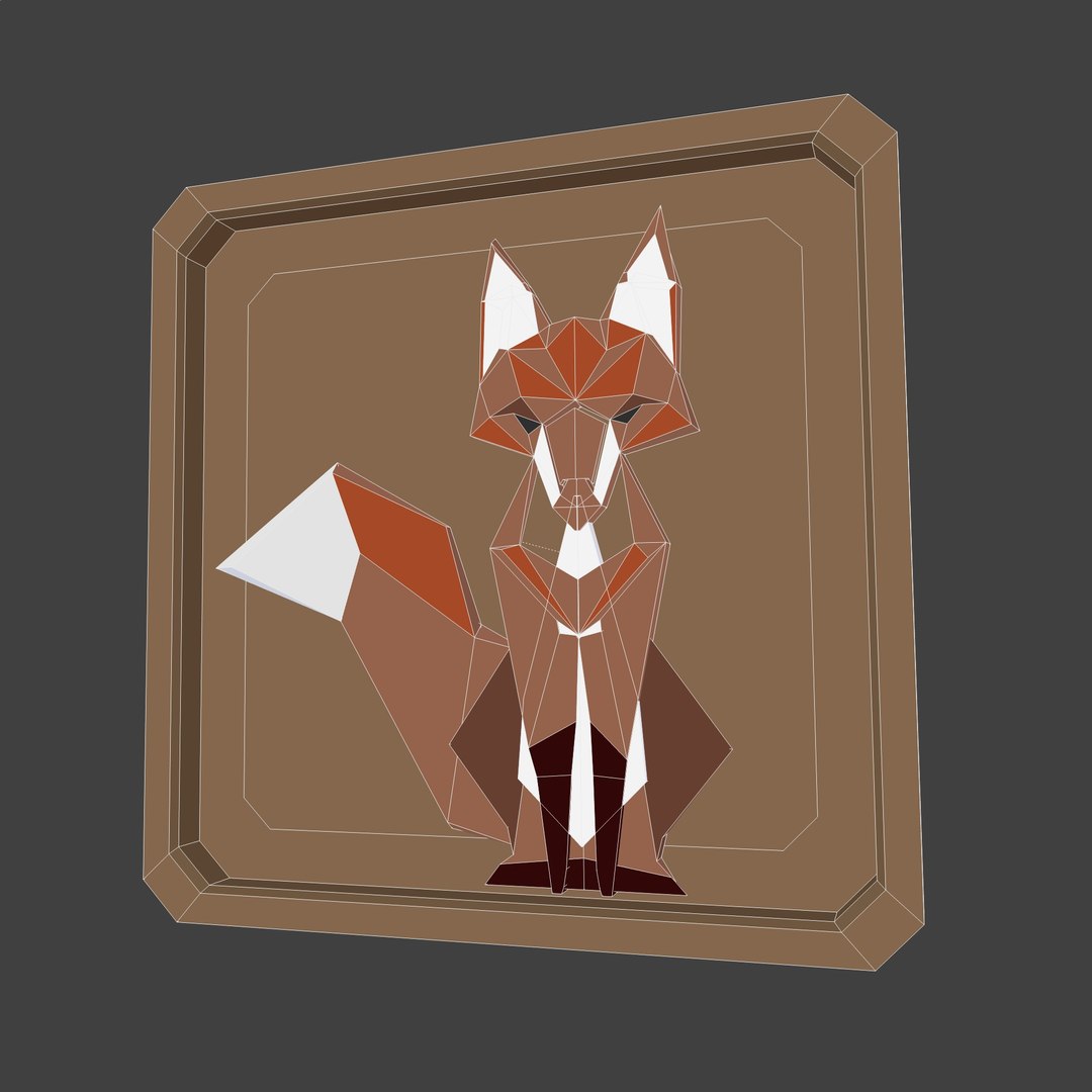 3D model Fox Frame Art - TurboSquid 1743078