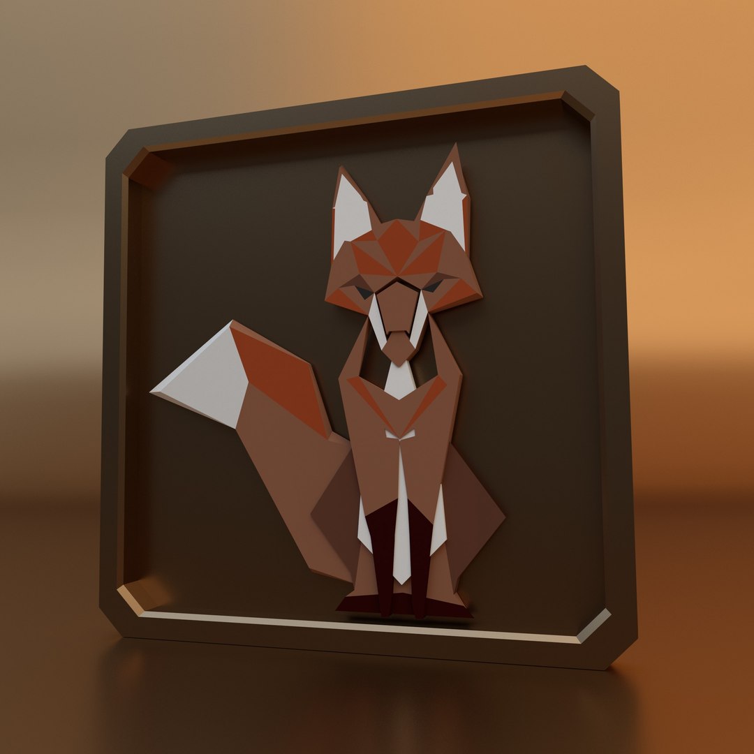 3D model Fox Frame Art - TurboSquid 1743078