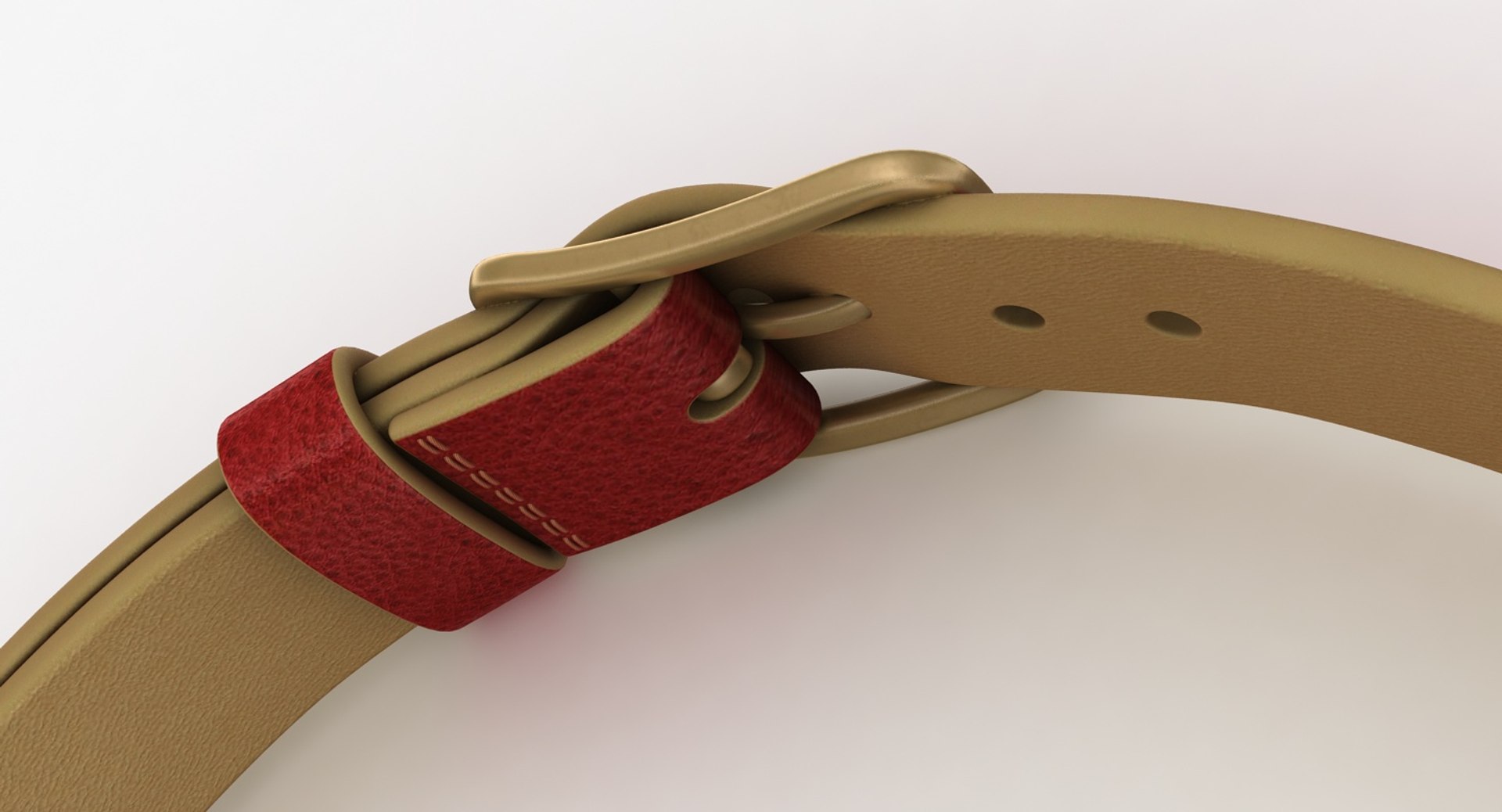 3d Model Realistic Belt 2 Red