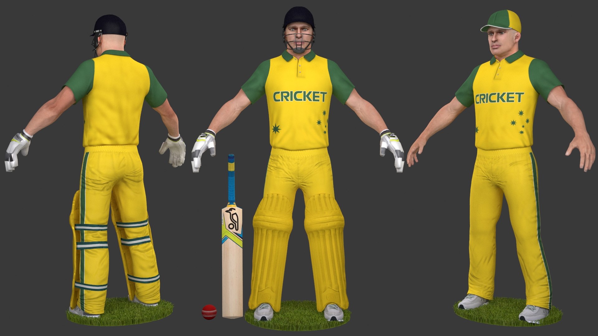 3D Model Cricket Players - TurboSquid 1806008