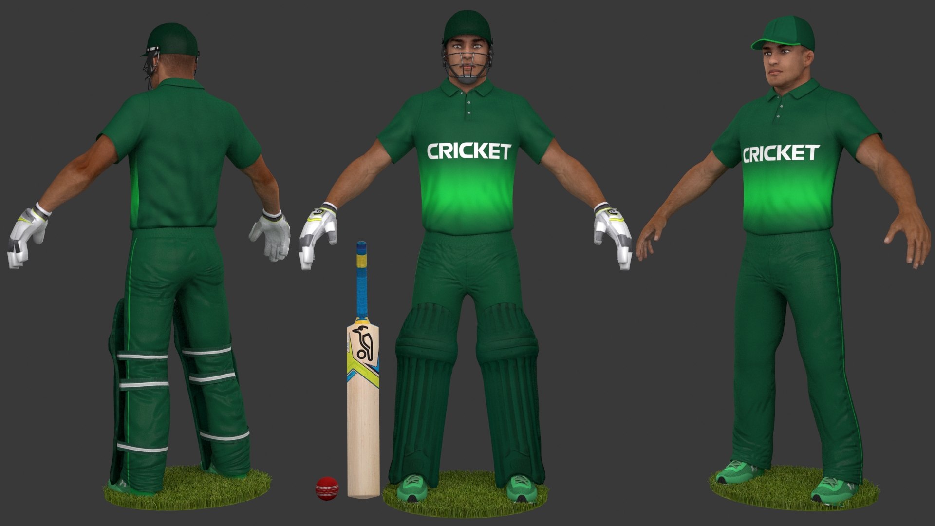 3D Model Cricket Players - TurboSquid 1806008