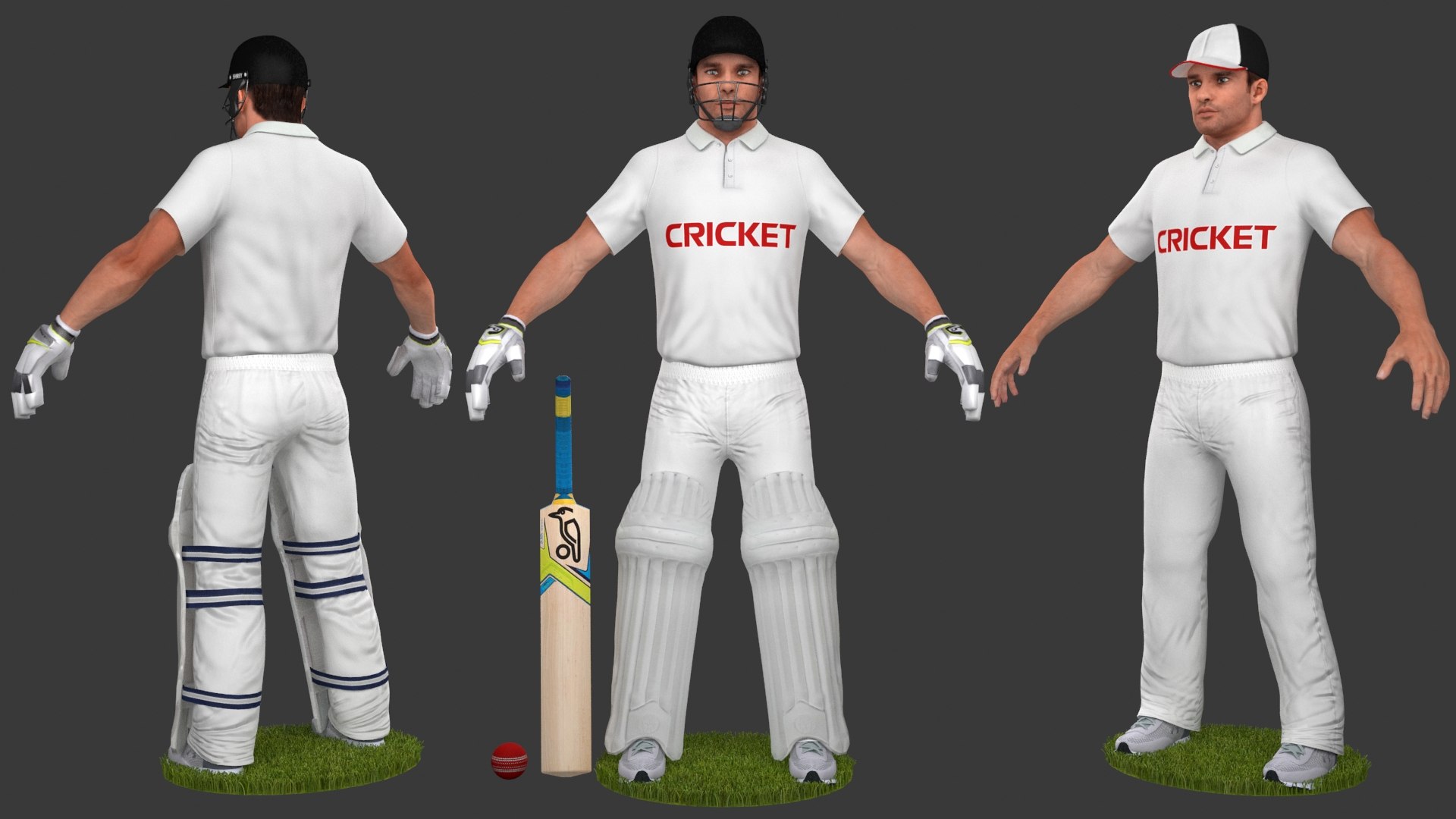 3D Model Cricket Players - TurboSquid 1806008
