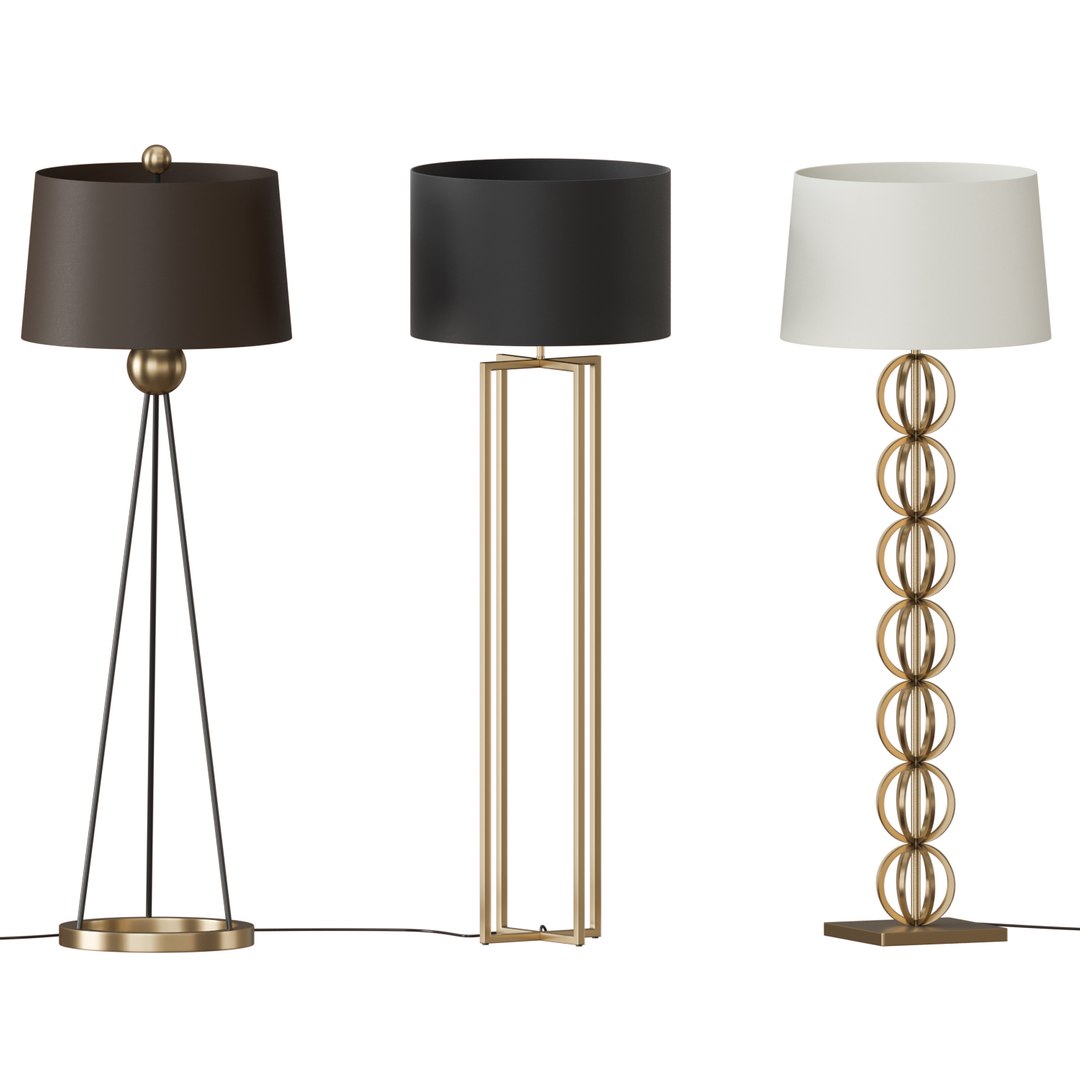 3D model floor lamp set 01 - TurboSquid 1951027