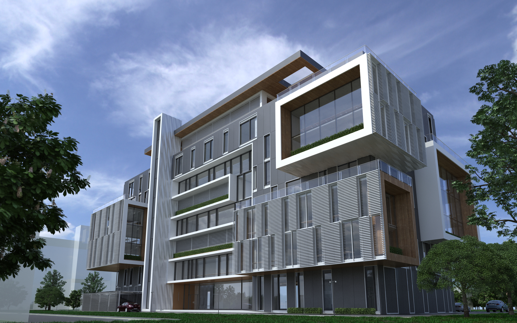 office building exterior 3d model