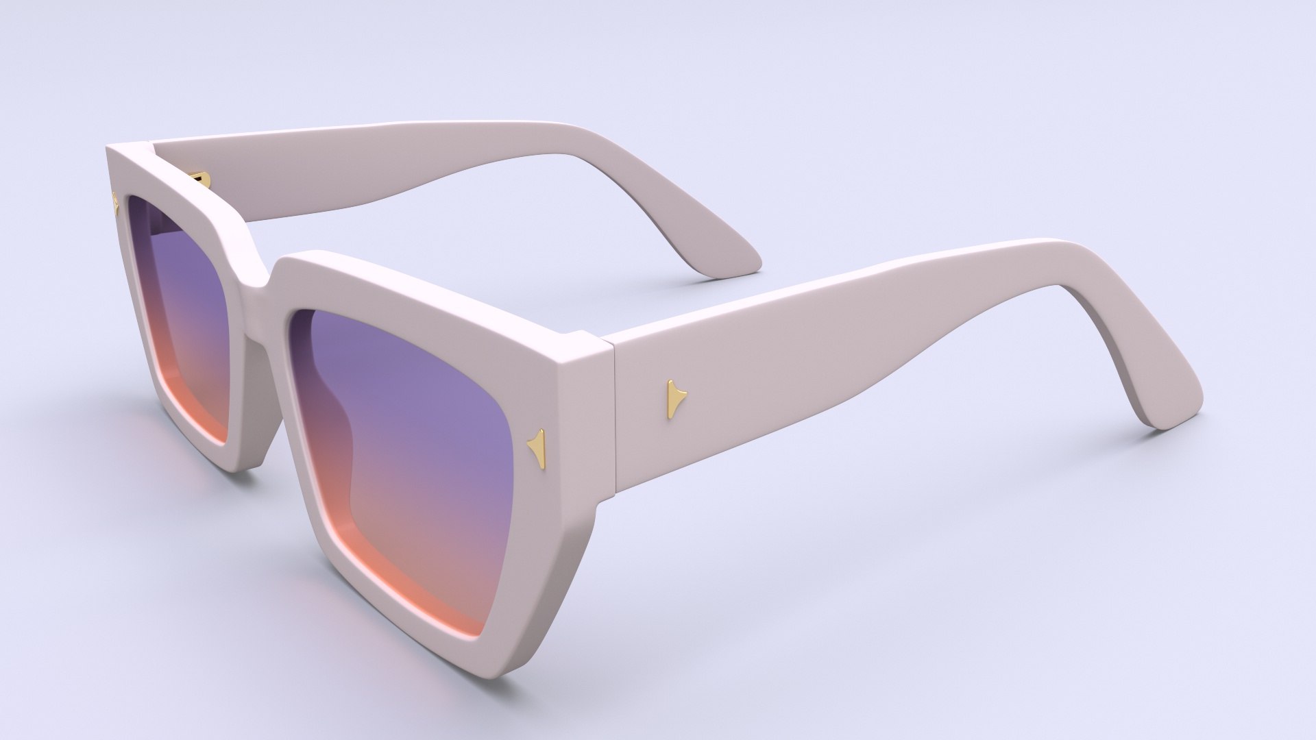 Classic Unisex Rectangular Frame Sunglasses 3D Model - TurboSquid 1815797