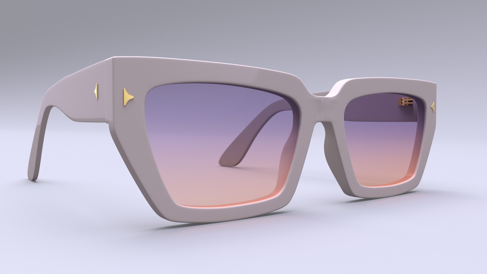 Classic Unisex Rectangular Frame Sunglasses 3D Model - TurboSquid 1815797