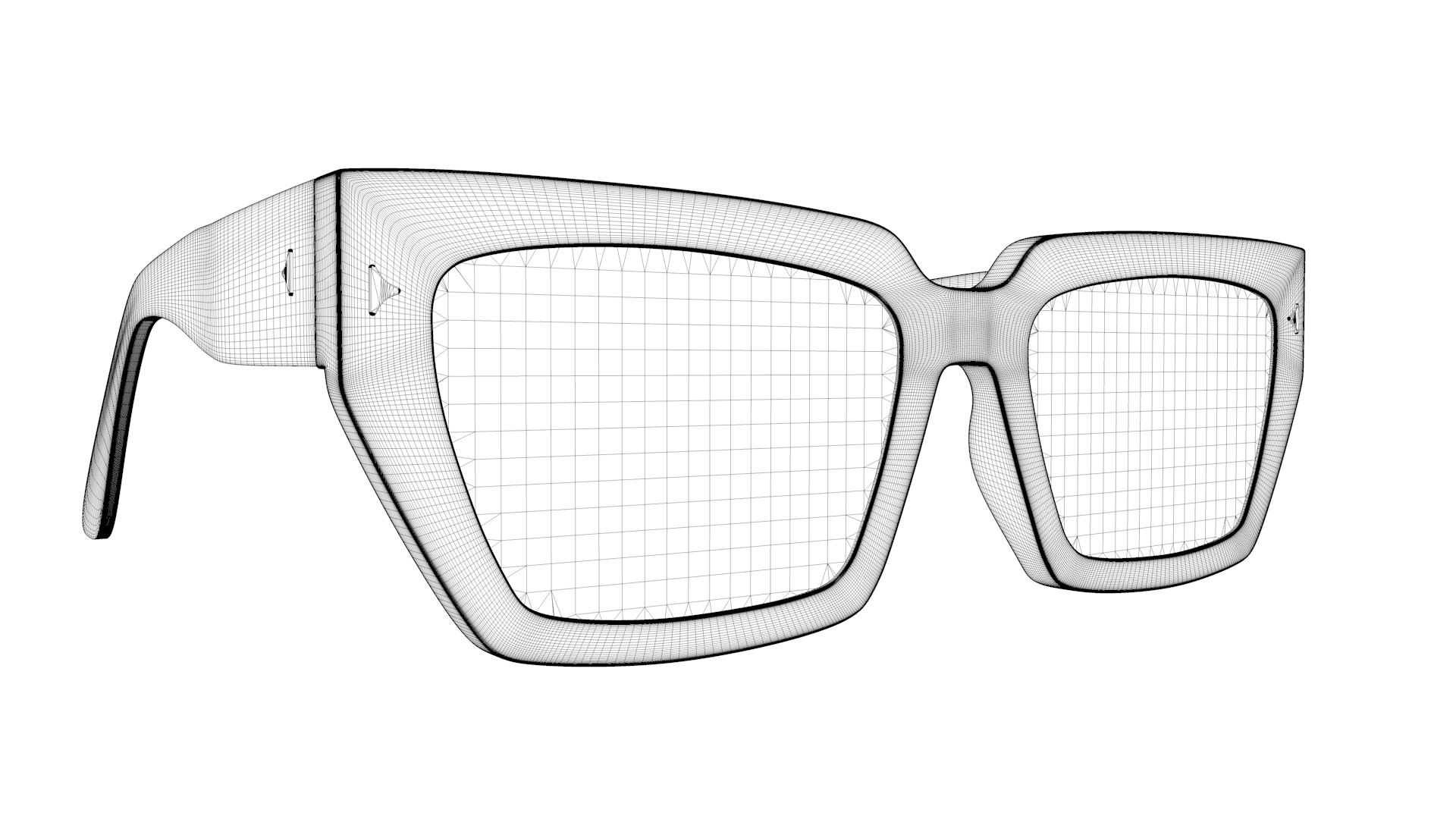 Classic Unisex Rectangular Frame Sunglasses 3D Model - TurboSquid 1815797