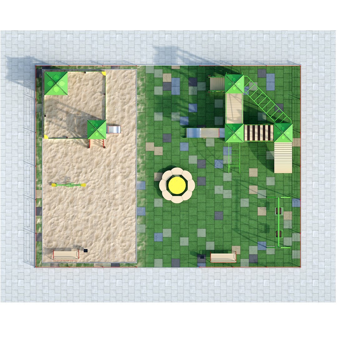 Playground With A Large Sandbox Model - TurboSquid 1761061