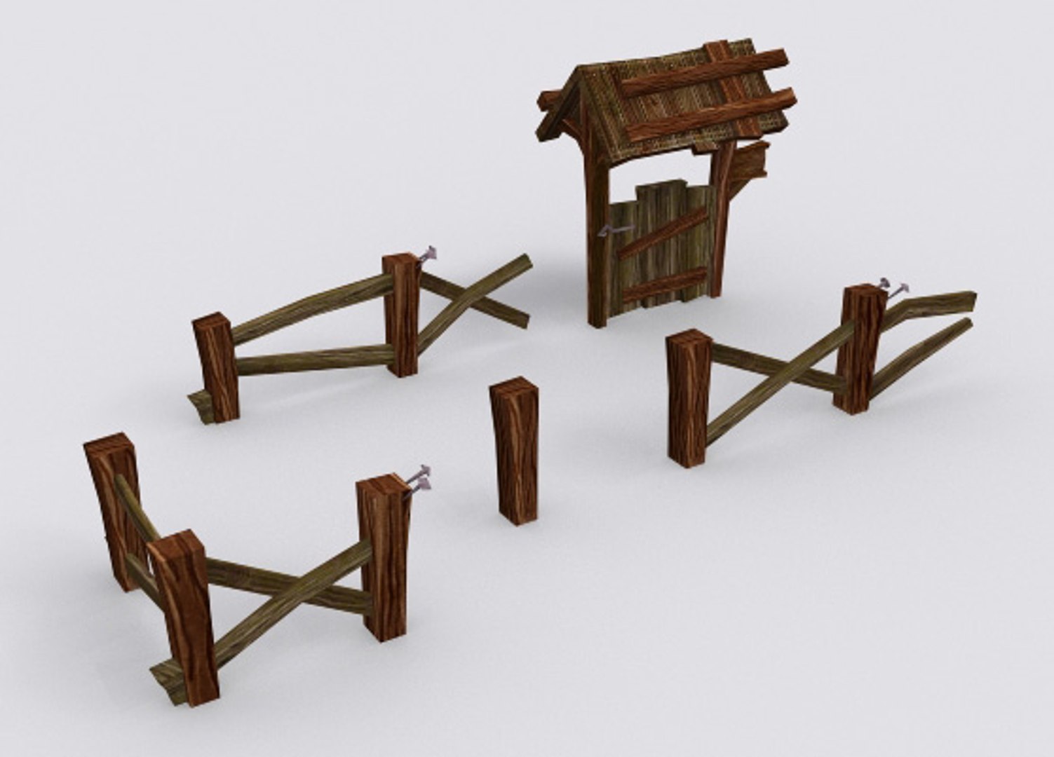 medieval fantasy farm fence max