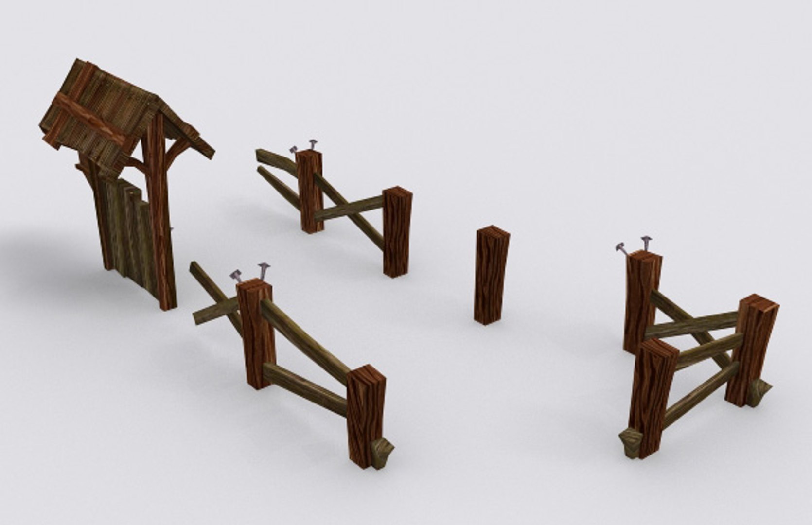 medieval fantasy farm fence max